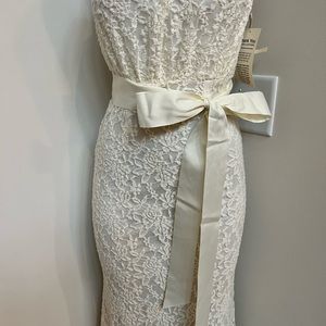 Juno | Dresses | Juno Ivory One Shoulder Lace Gown Dress | Poshmark